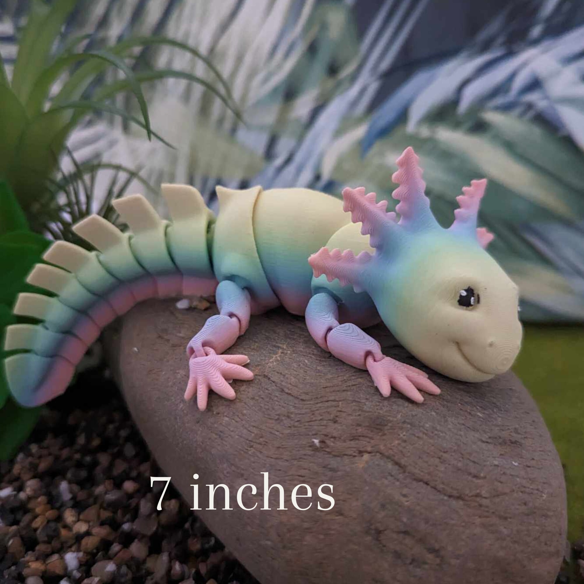 Fidget Flexi Axolotl ,cute Axolotl 3D Printed, Fidget Toy, Desktop Toy ...