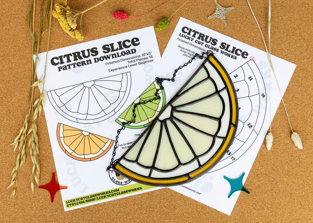 Citrus Slice • Stained Glass Pattern • Digital Download • HOBBY LICENSE ...