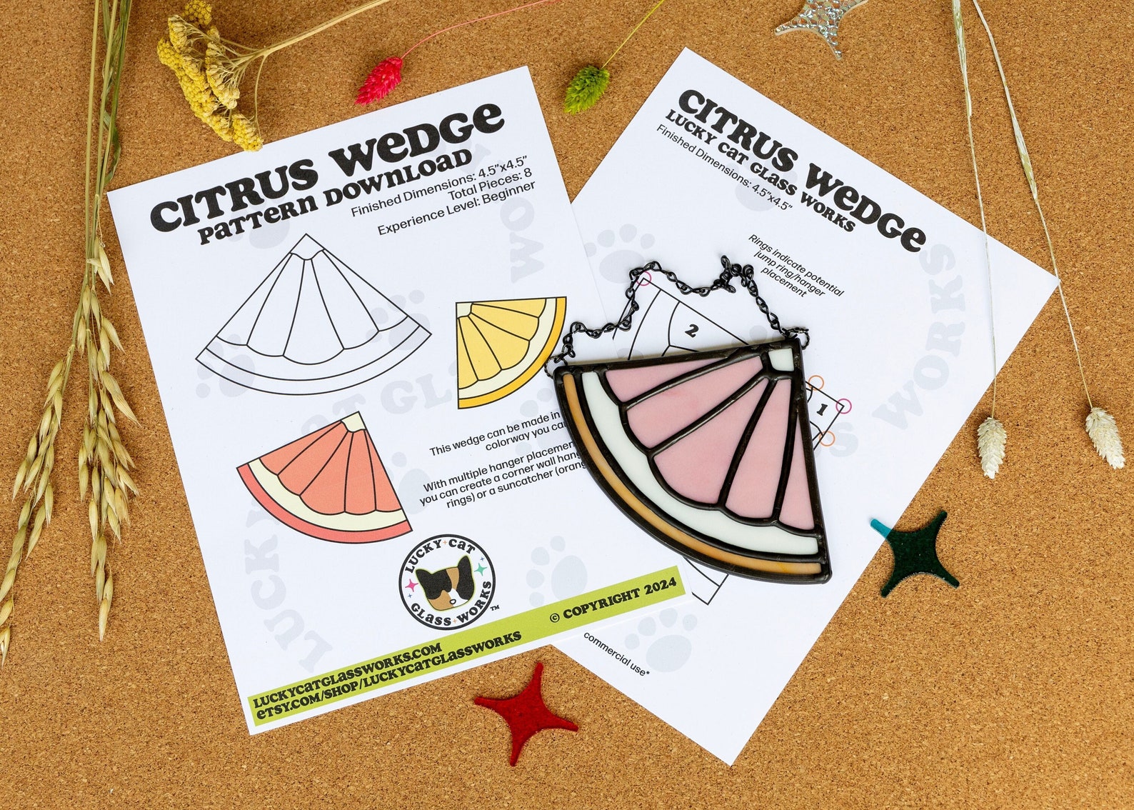 Citrus Wedge Stained Glass Pattern Digital Download HOBBY LICENSE - Etsy