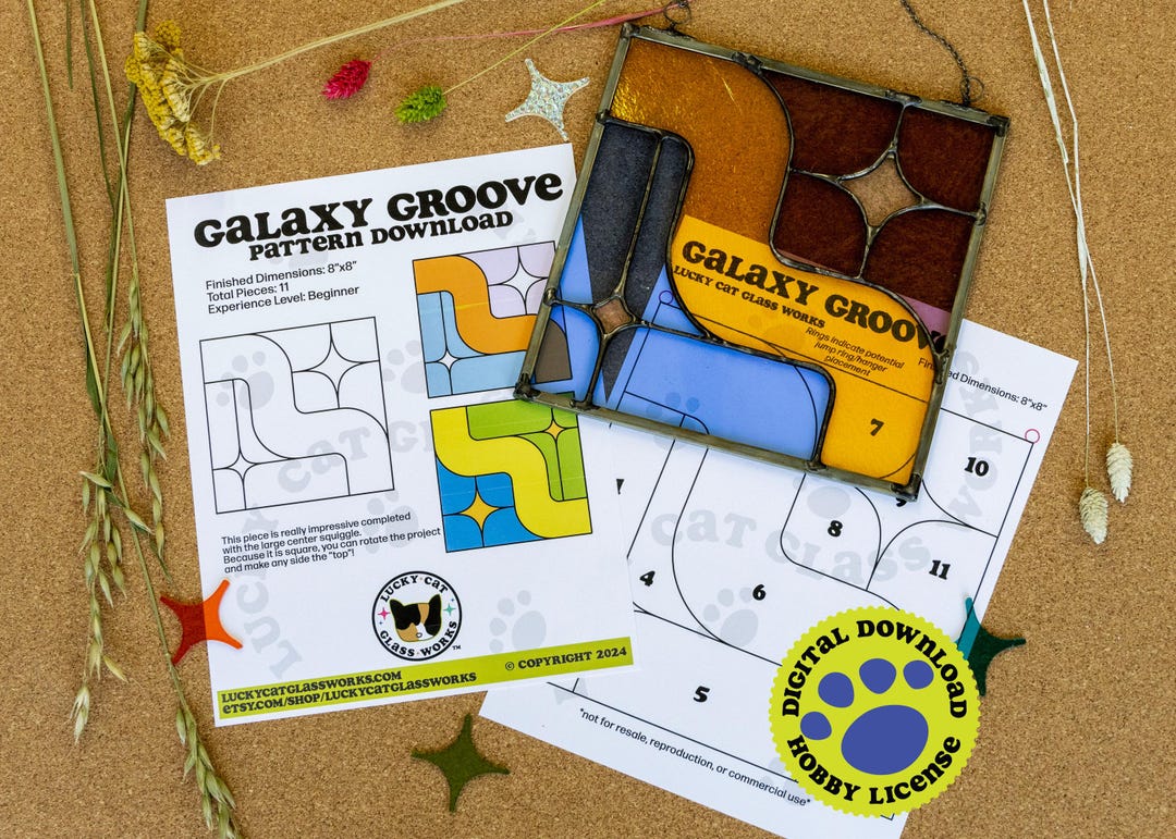 Galaxy Groove • Stained Glass Pattern • Digital Download • HOBBY ...