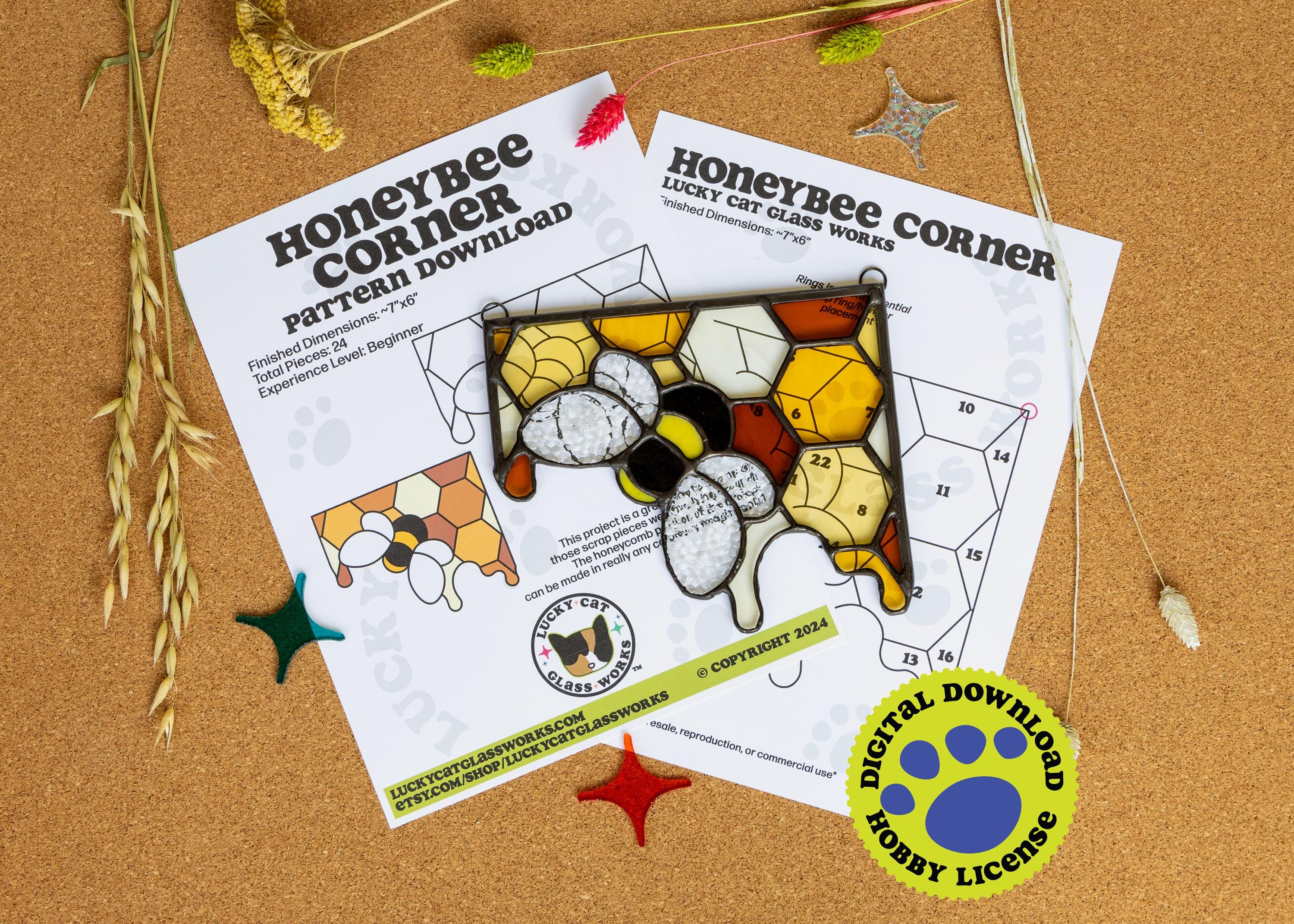 Honeybee Corner • Stained Glass Pattern • Digital Download • HOBBY ...