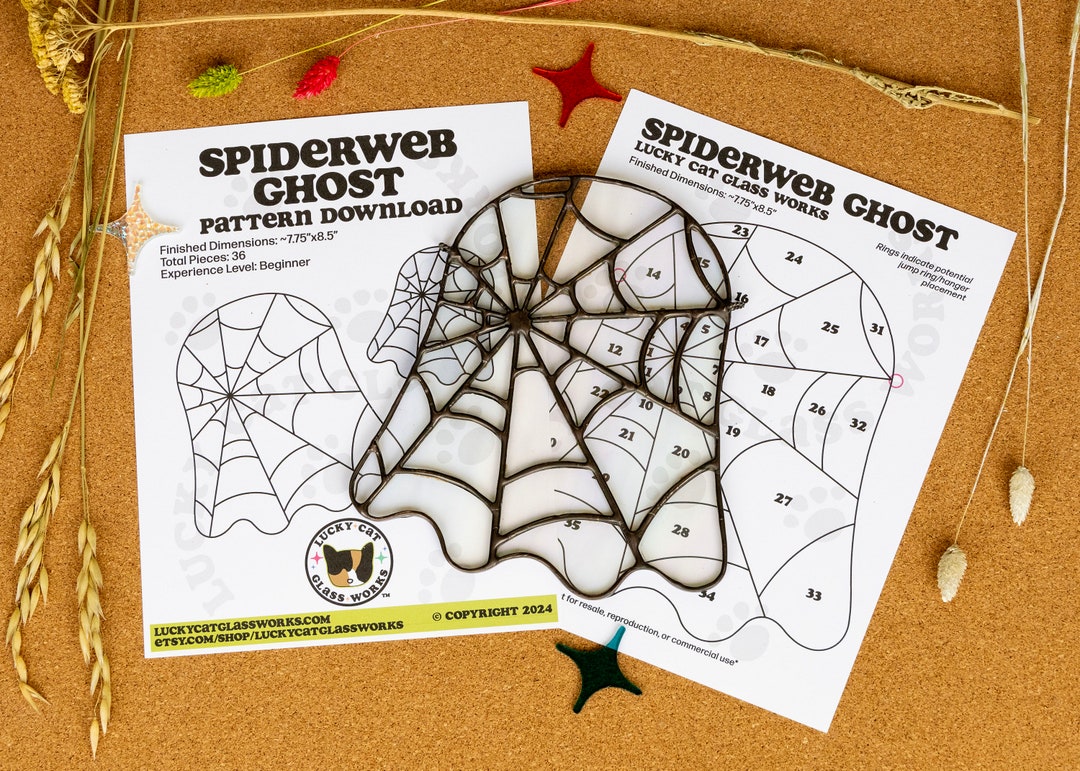 Spiderweb Ghost • Stained Glass Pattern • Digital Download • HOBBY ...