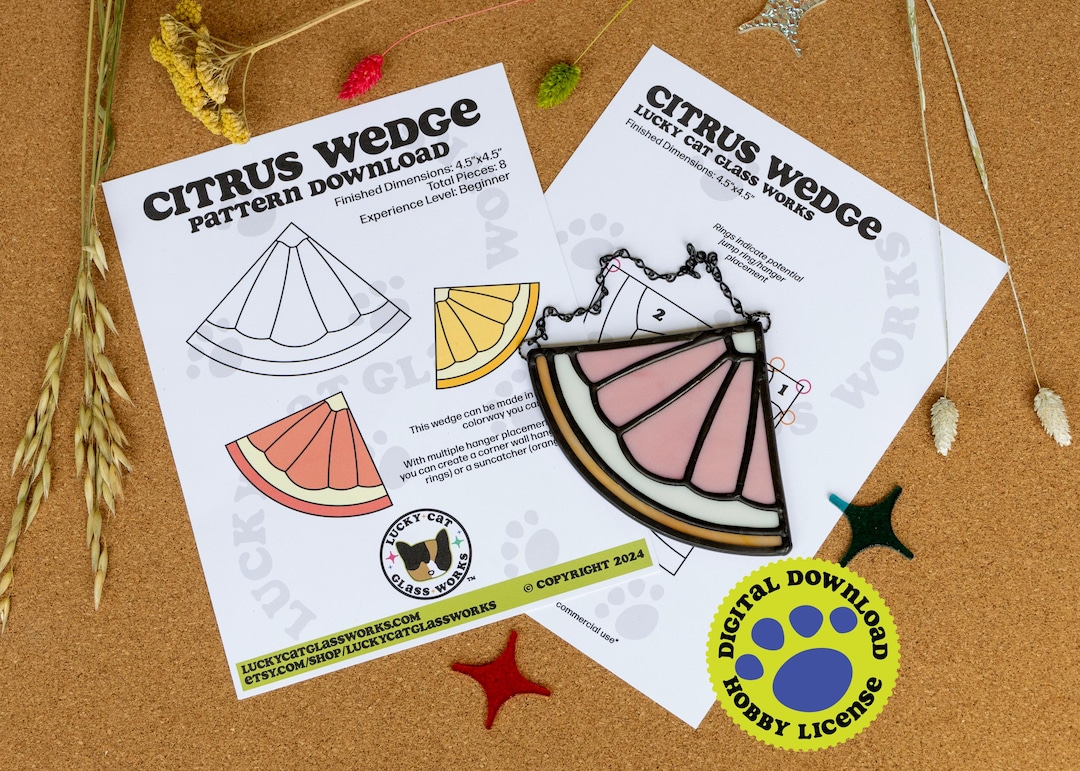 Citrus Wedge • Stained Glass Pattern • Digital Download • HOBBY LICENSE ...