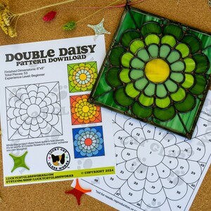 Double Daisy Stained Glass Pattern Digital Download HOBBY LICENSE - Etsy