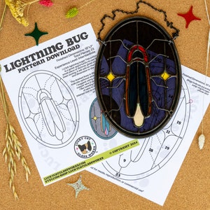 Lightning Bug • Stained Glass Pattern • Digital Download • HOBBY ...