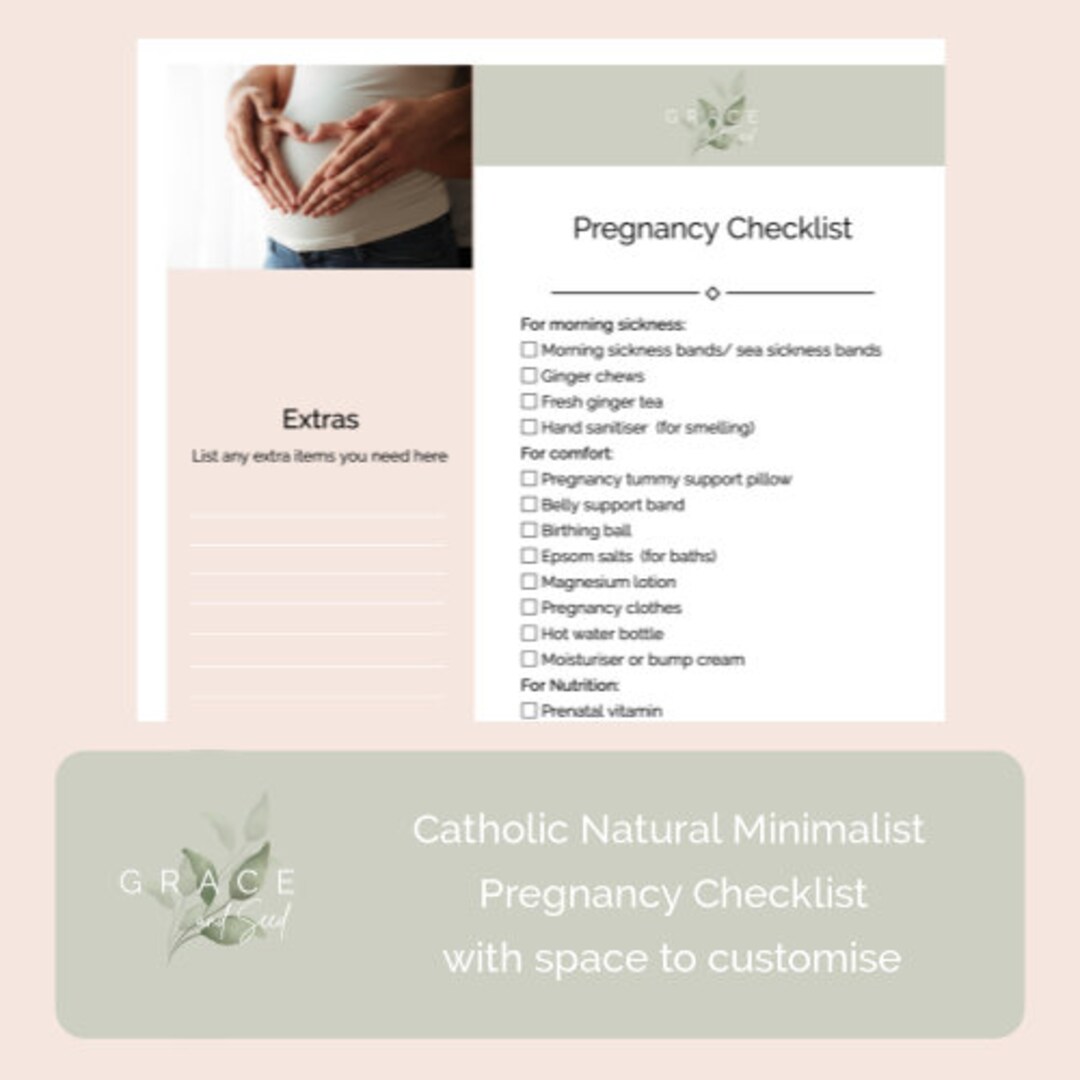 Printable Pregnancy Checklist | Catholic Pregnancy Minimalist ...