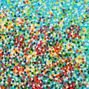 Vase With Flowers Impressionist Painting, Pointillism Art. Original ...