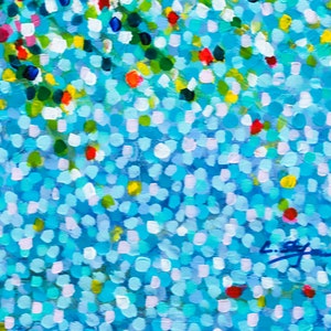 Vase With Flowers - Impressionist Painting, Pointillism Art. Original ...