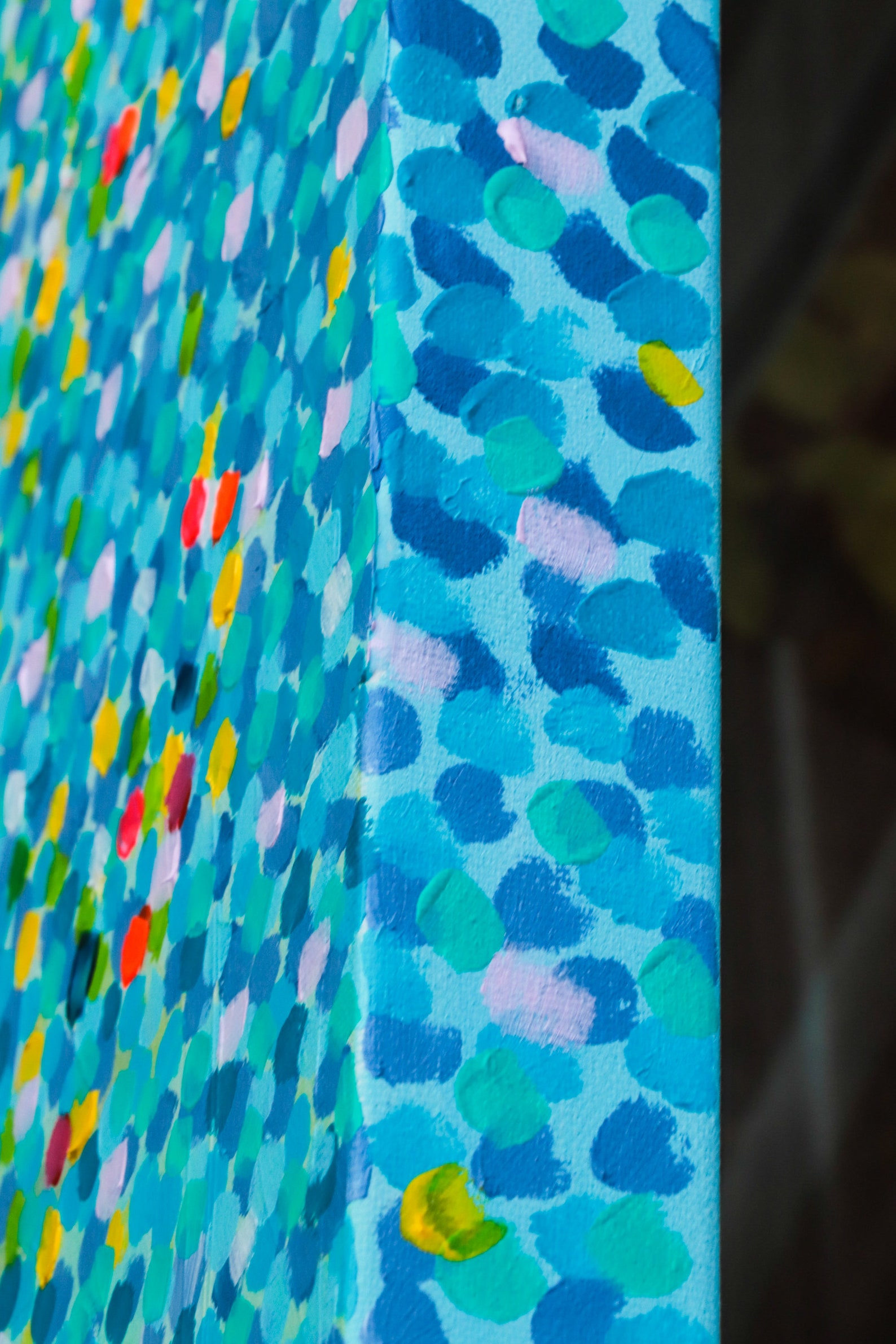 Vase With Flowers - Impressionist Painting, Pointillism Art. Original ...