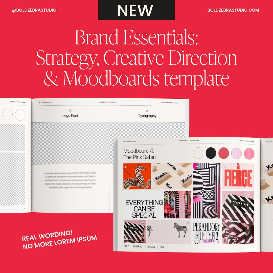 Design Template, Creative Direction, Moodboard Template, Digital ...