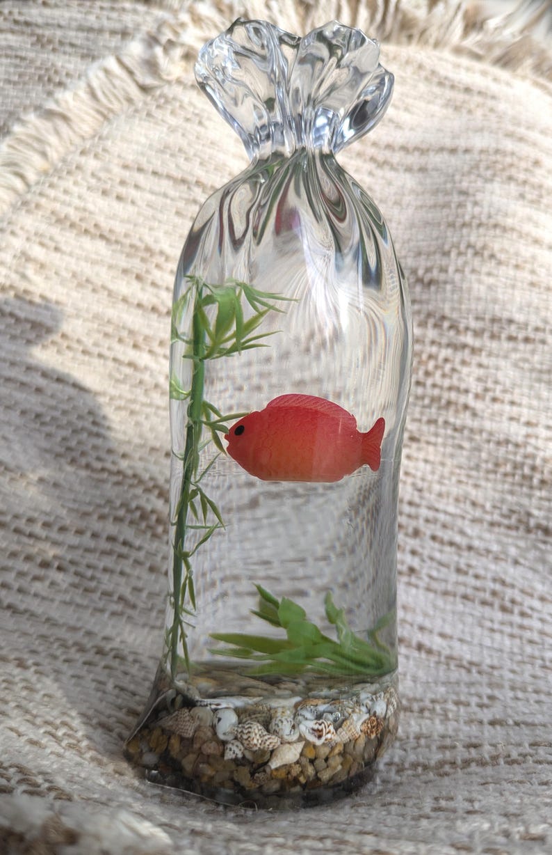 Fish in a Bag, Lucky Bag, Epoxy Fish - Etsy