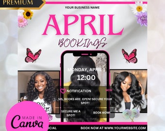 April Bookings Flyer, Book Now Flyer, April Appointment Flyer, April ...