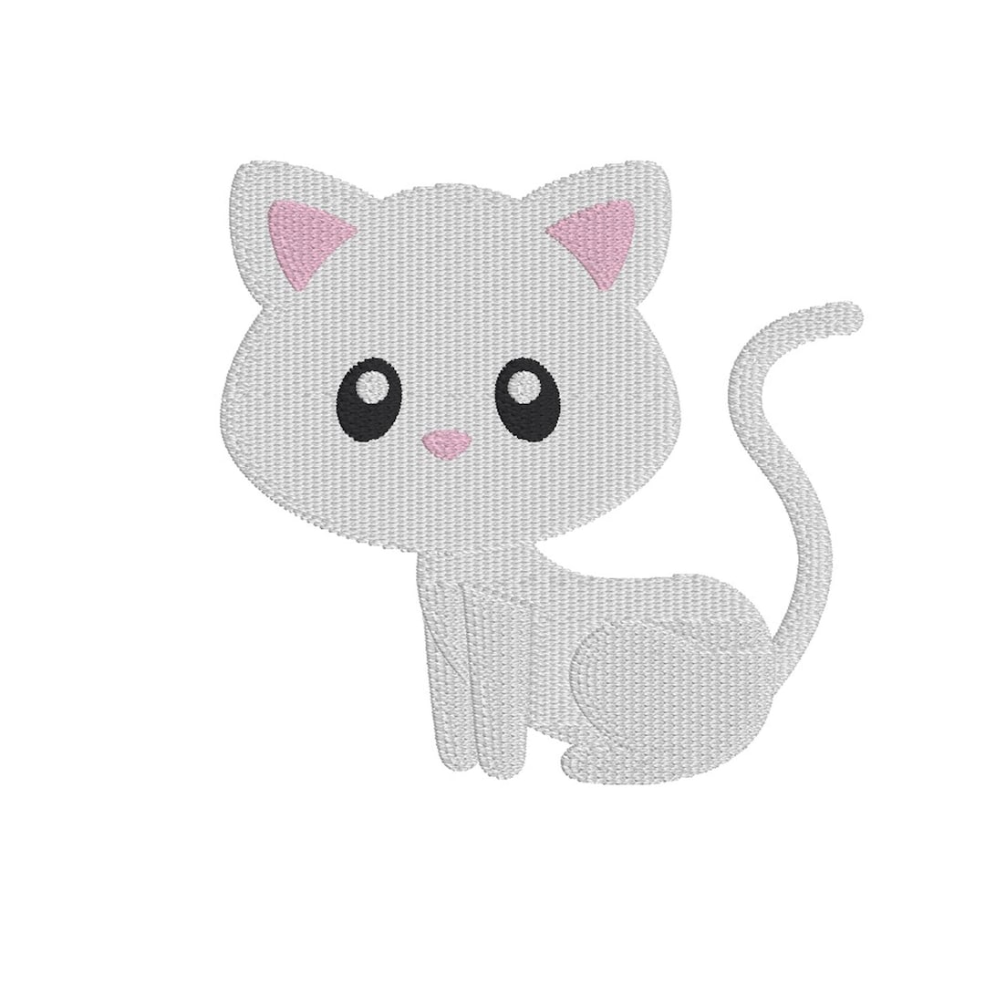 Kitten Machine Embroidery Design, Kitten Fill Embroidery Design ...