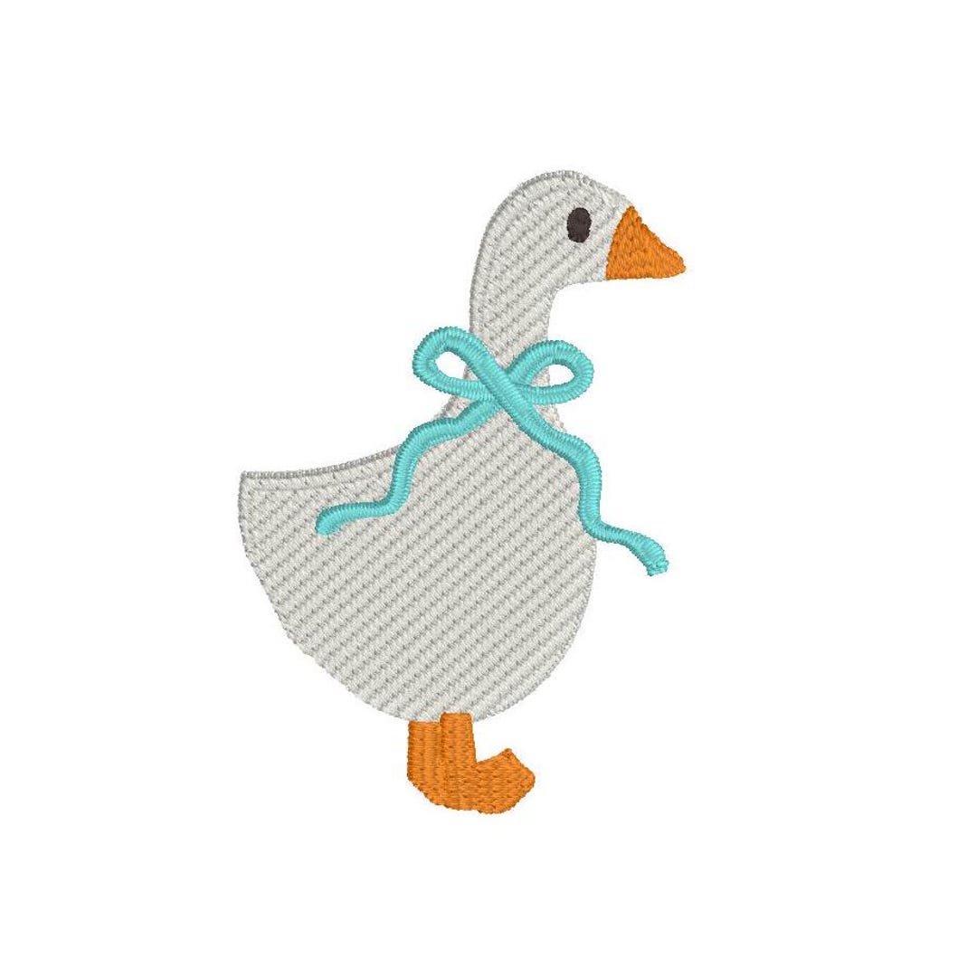 Goose Bow Machine Embroidery Design, Duck With Bow Embroidery Design ...
