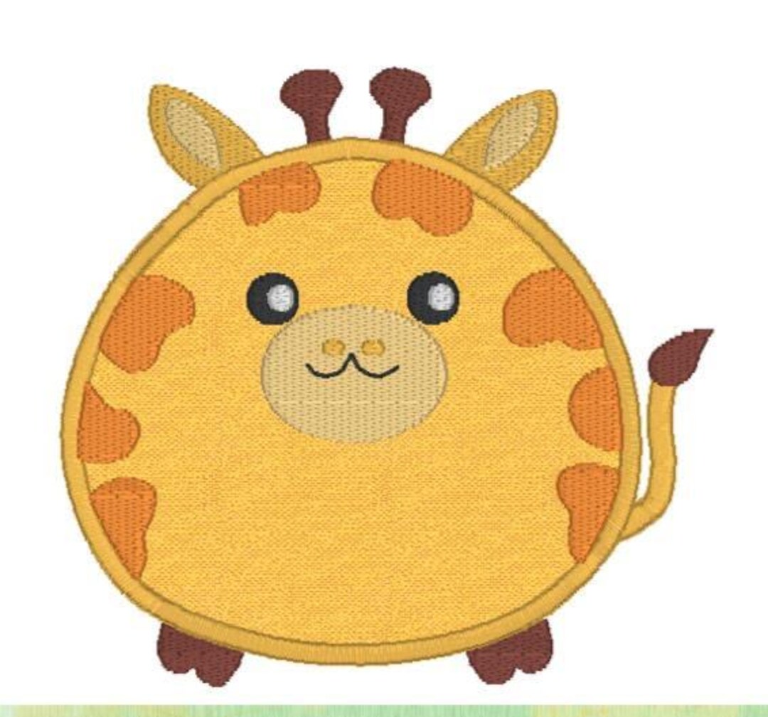 Chubby Giraffe Applique Machine Embroidery Design, INSTANT DOWNLOAD ...