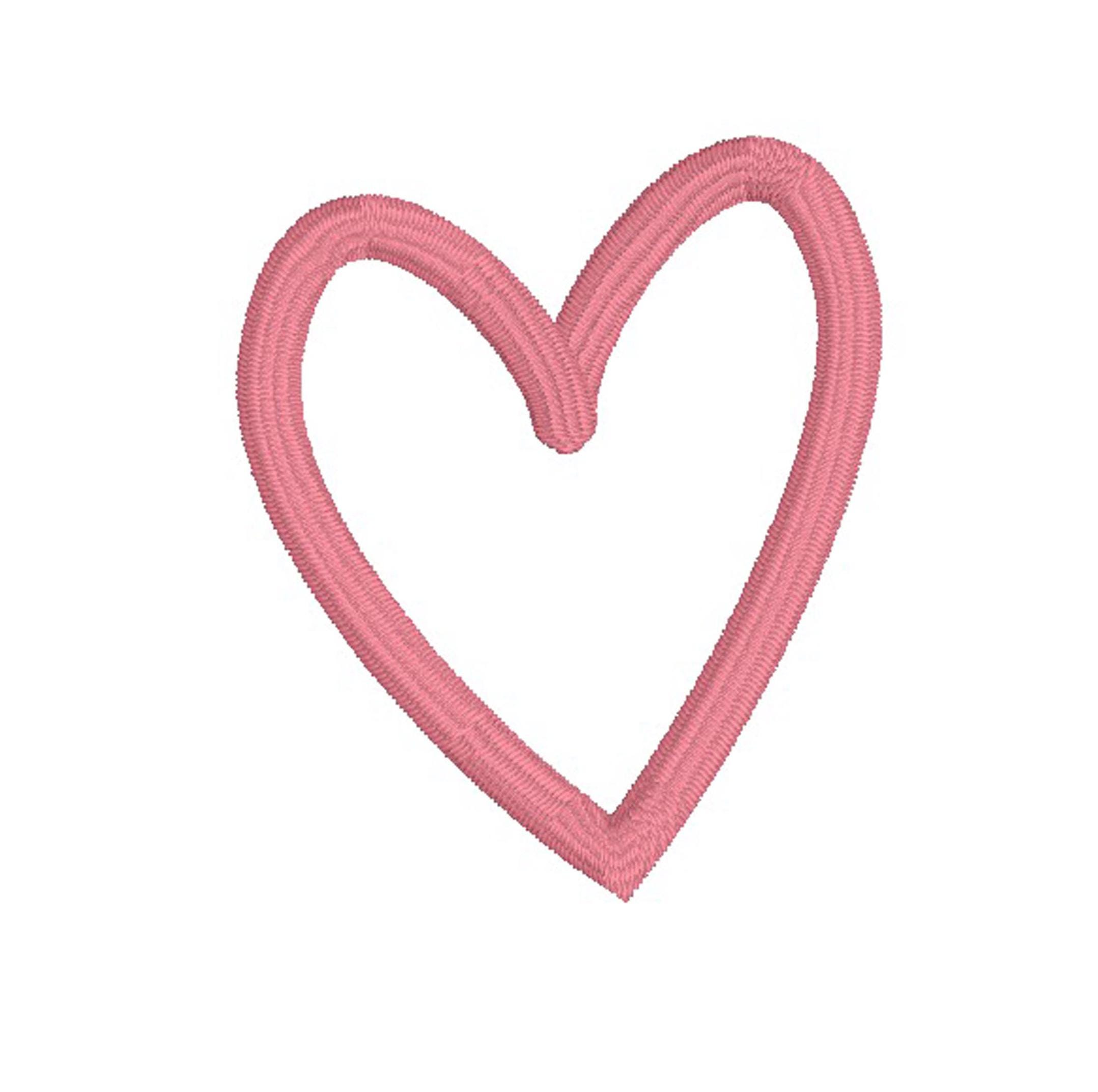 Mini Heart Outline Machine Embroidery Design (instant Download) - Etsy