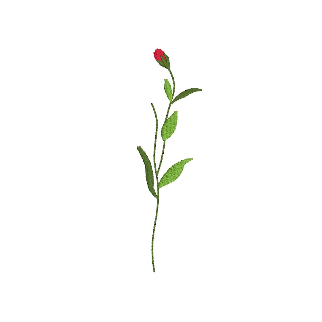 Rose Bud Machine Embroidery Design, Flower Embroidery Design, Instant ...