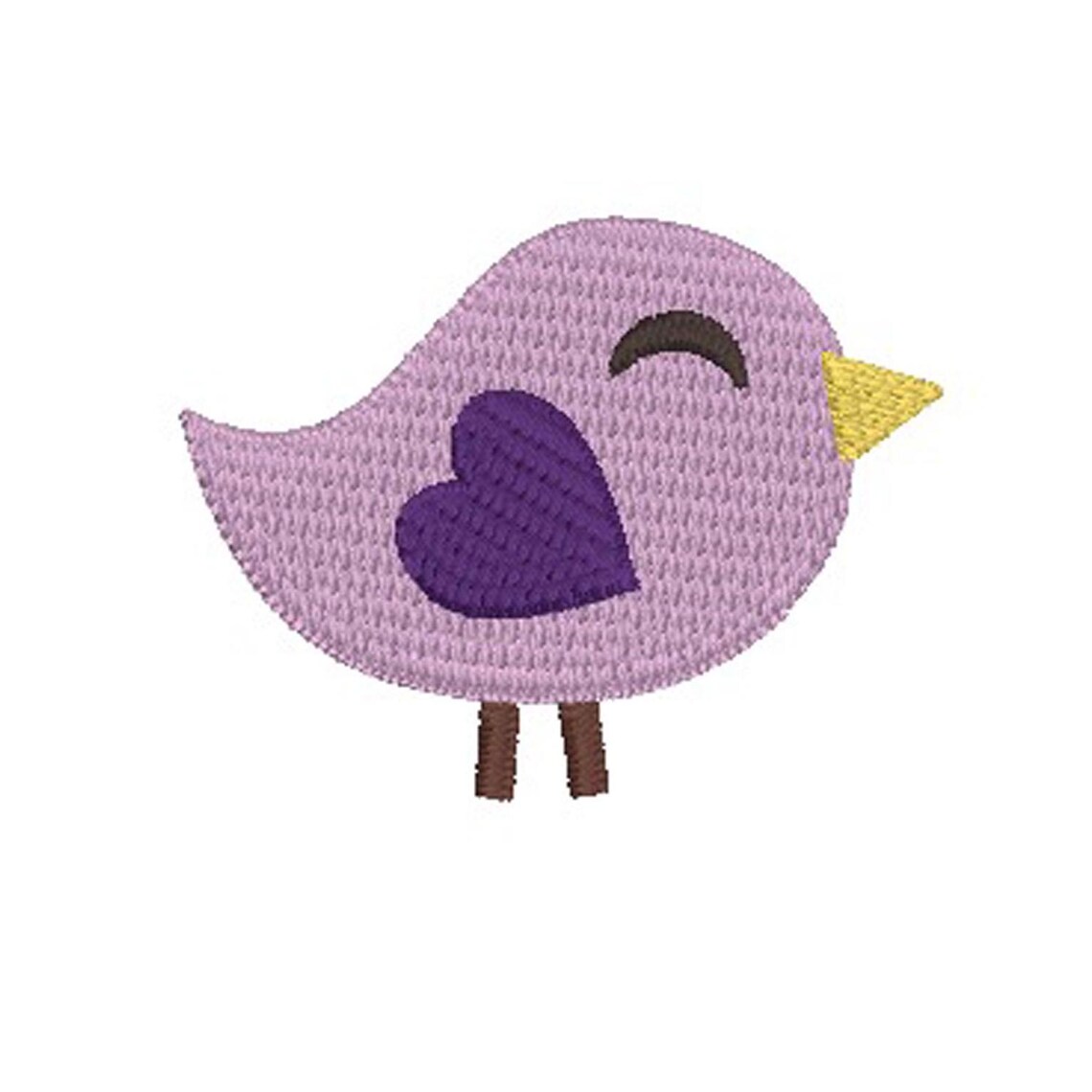 Happy Bird Machine Embroidery Design, Heart Bird Embroidery Design ...