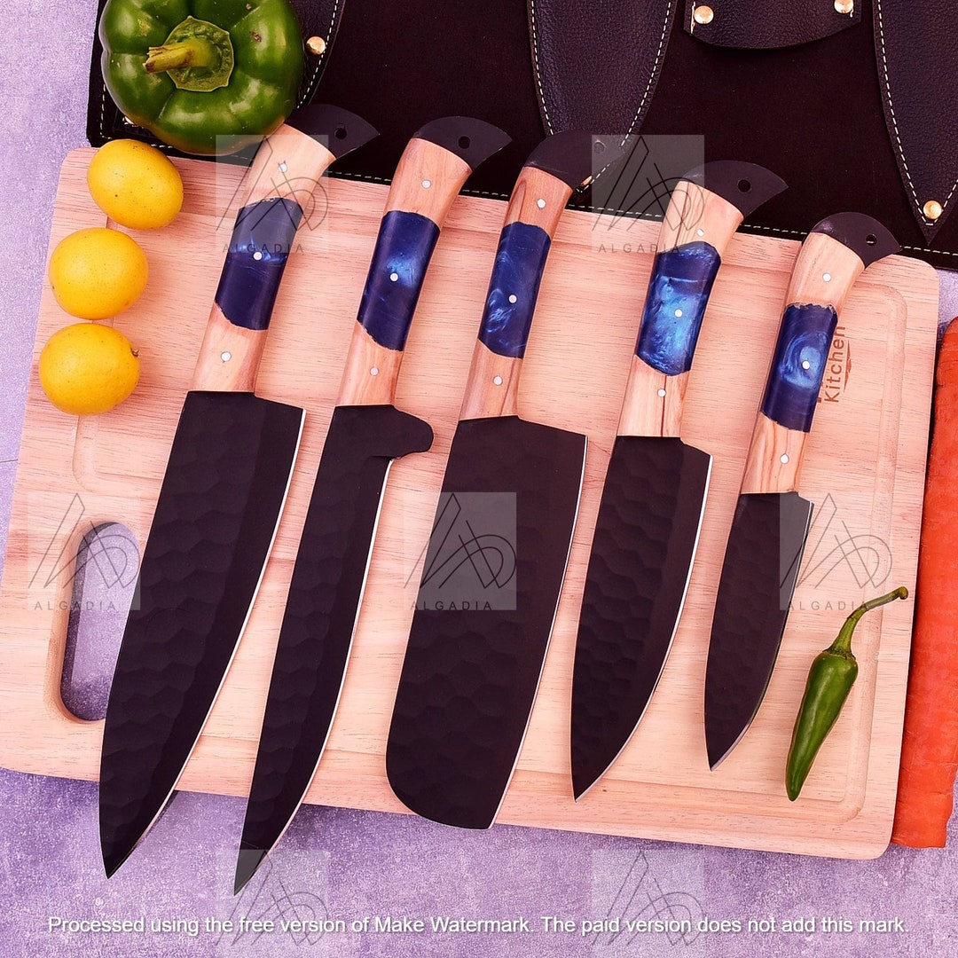 Blue Resin Set, KITCHEN KNIFE SET, Kitchen Knives Set, Chef Knife Set ...