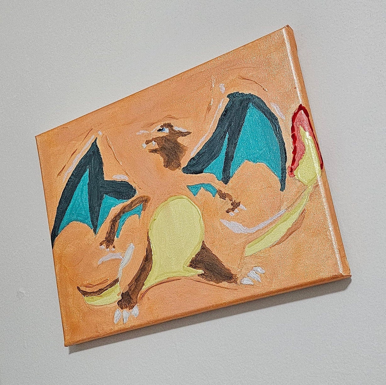 Charizard Painting Hand Painted-pokemon Painting Hand Painted-anime ...