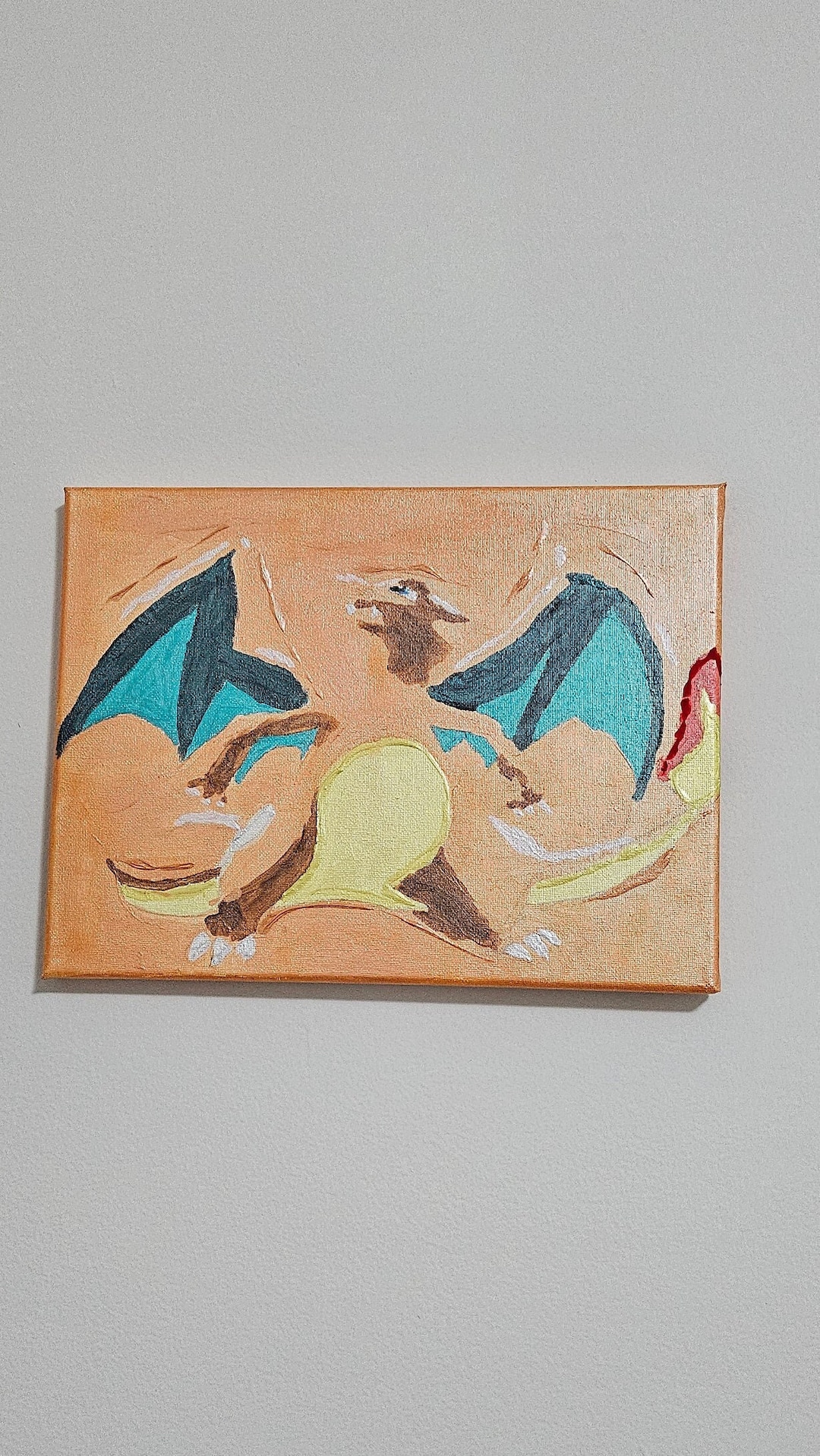 Charizard Painting Hand Painted-pokemon Painting Hand Painted-anime ...
