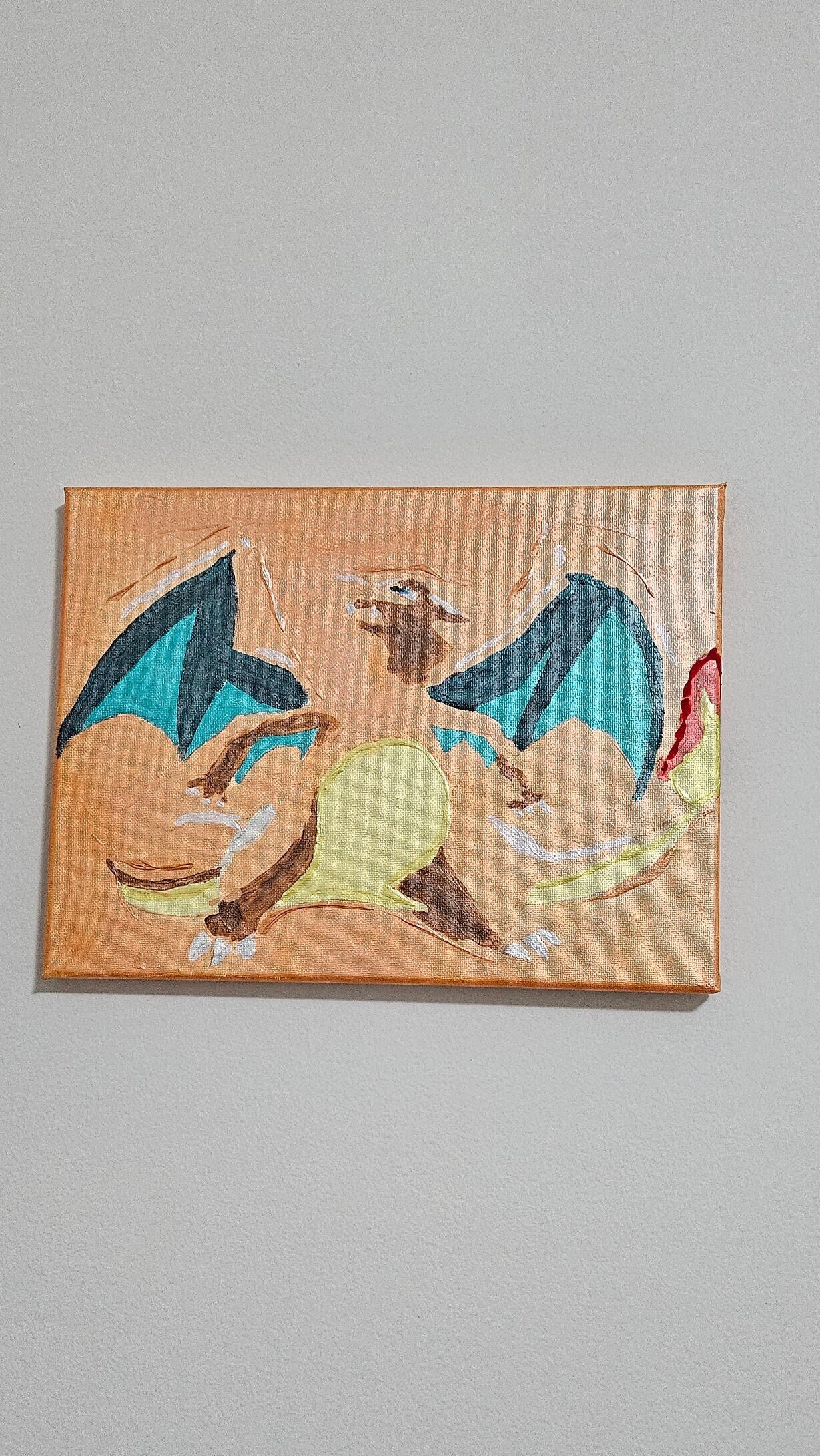Charizard Painting Hand Painted-pokemon Painting Hand Painted-anime ...