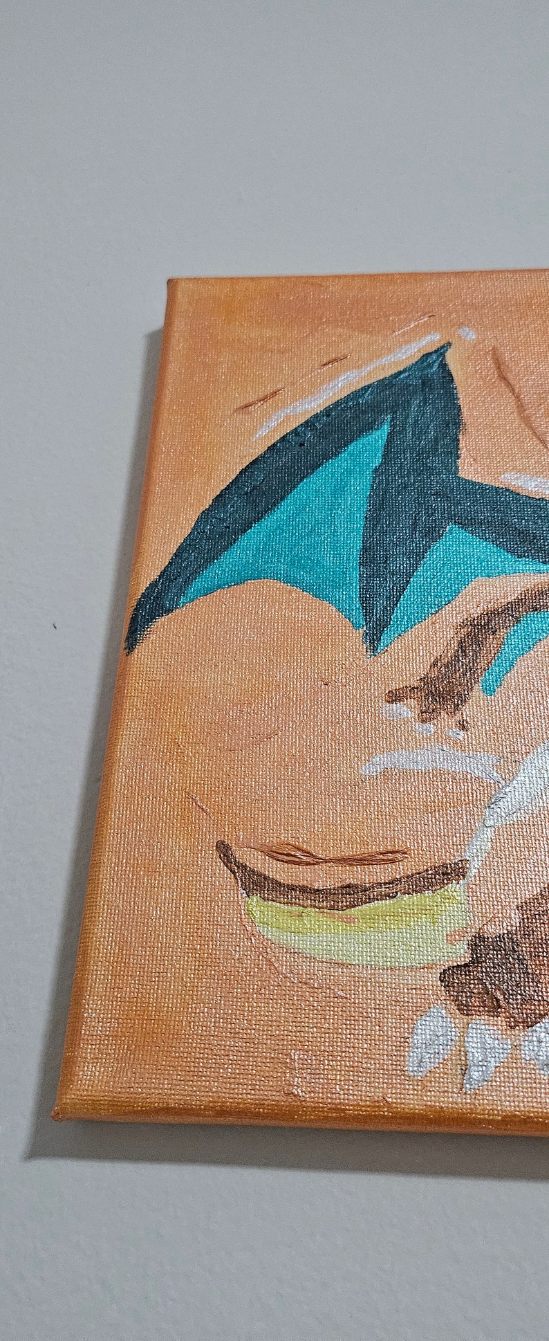 Charizard Painting Hand Painted-pokemon Painting Hand Painted-anime ...