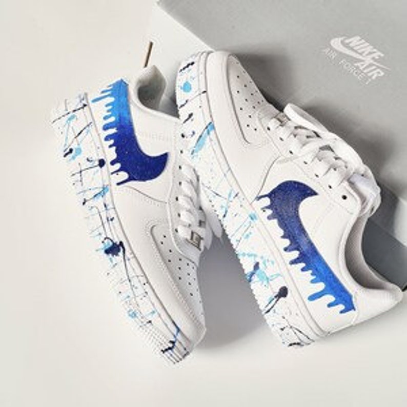 Ombre Blue Splatter Drip - Etsy