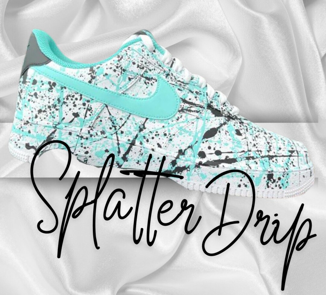Tiffany Blue & Black Splatter Drip - Etsy