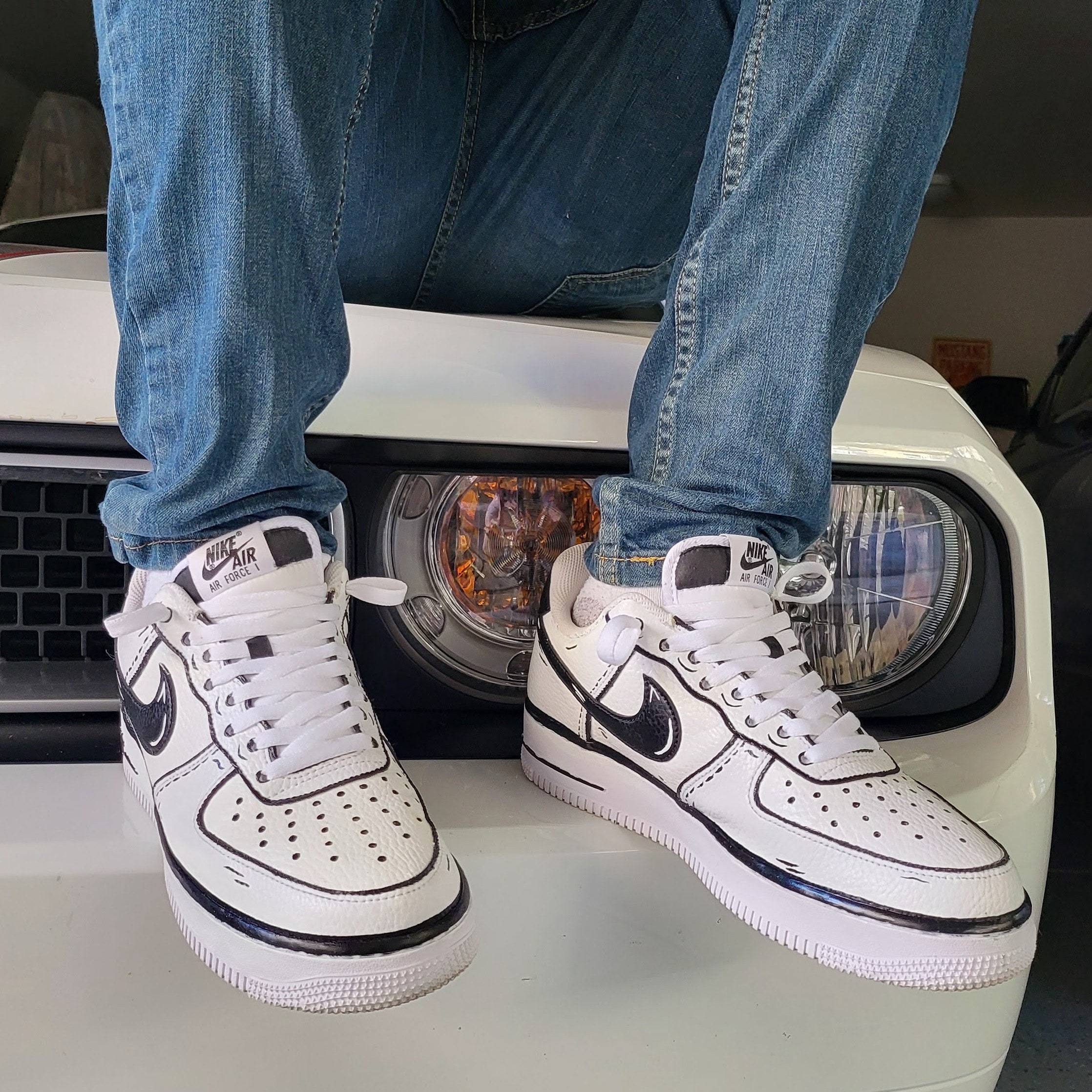 Black & White Doodle Art Kicks - Etsy