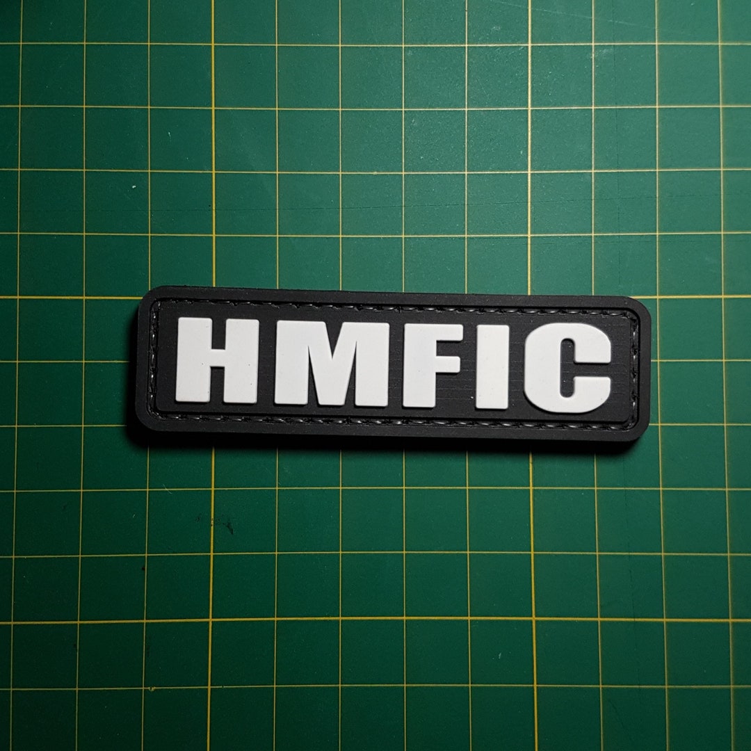 PVC HMFIC Funny Meme Police GSD Army Black Badge Gear Vest Bag Airsoft Bullet Hole Quote ...