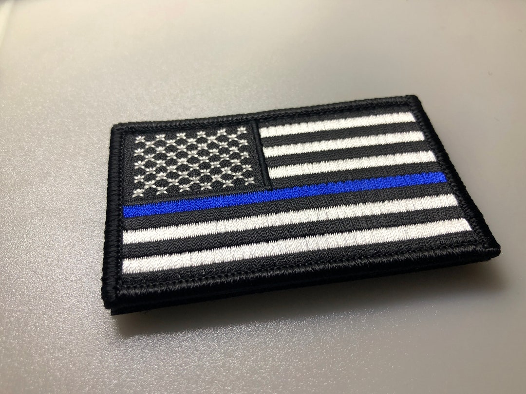 Blue Line United States Flag Shoulder Patch Morale Boost Tactical ...
