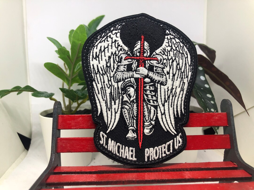Saint Michael Archangel Patch Morale Boosting Tactical Red Sword Blue ...