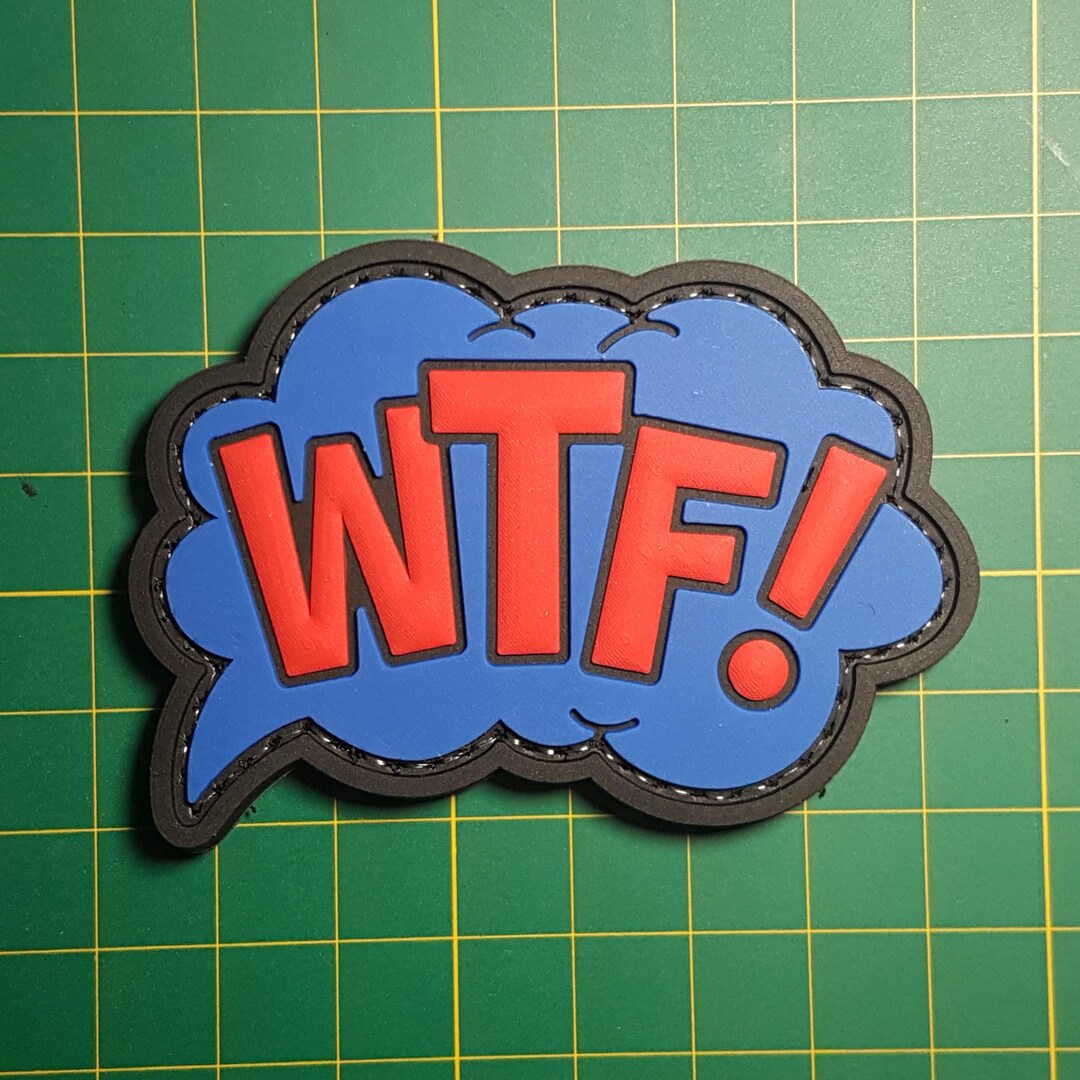 PVC WTF What the F*ck Cartoon Pop Comic USA Gear Vest Bag Airsoft Bullet Hole Quote Tactical ...