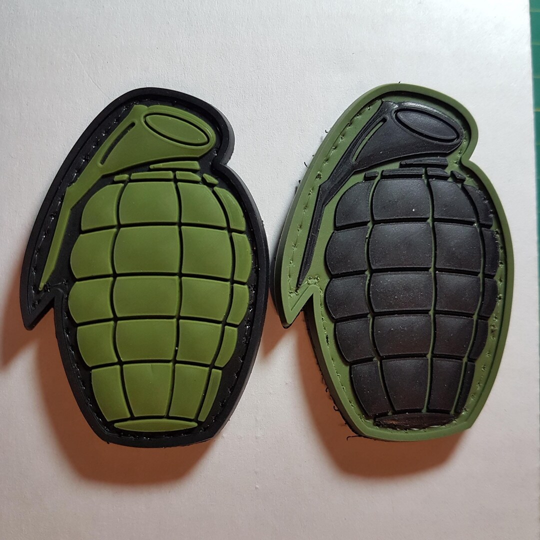 PVC Grenade Hand Camo Police Motorcycle Patch Morale Black Badge Gear Vest Bag Airsoft Bullet ...