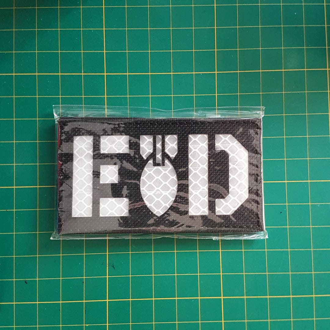 Reflective EOD Police Motorcycle Patch Morale Black Badge Gear Vest Bag ...