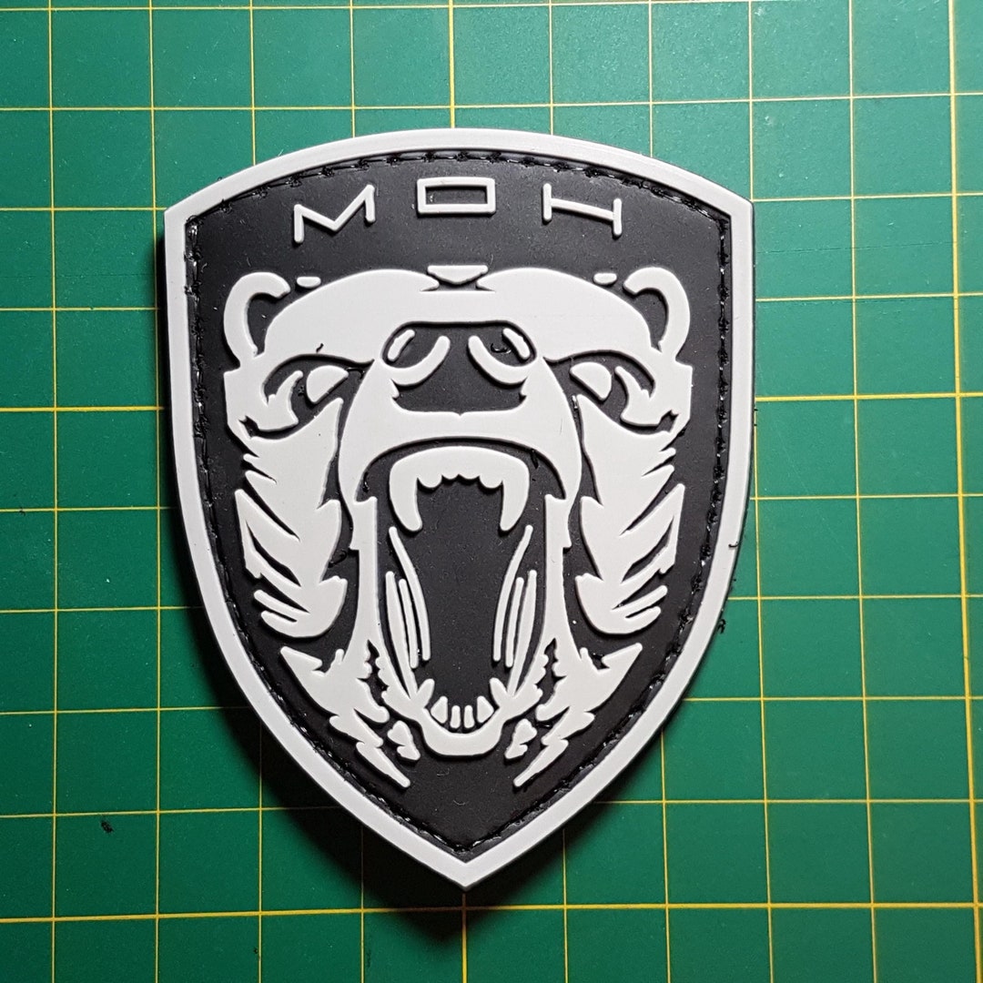 PVC Medal of MOH BEAR Badge Certified Gear Police Motorcycle Patch ...