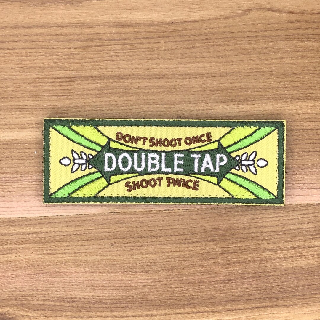 Double Tap Embroidered Tactical Patch Morale Chewing Gum Meme Army ...