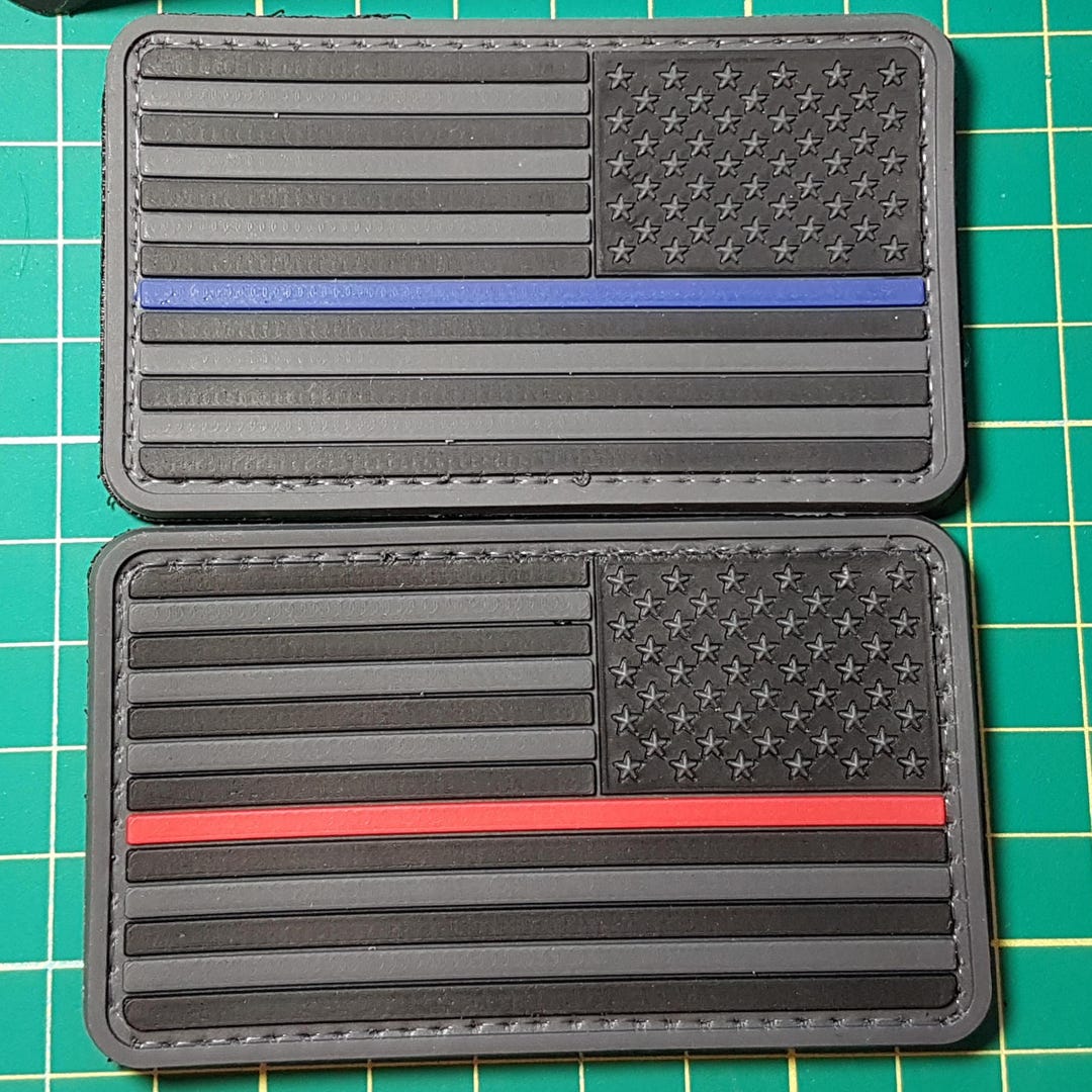 PVC Blue / Red LINE America Reverse Patch Morale Badge Gear Vest Bag ...