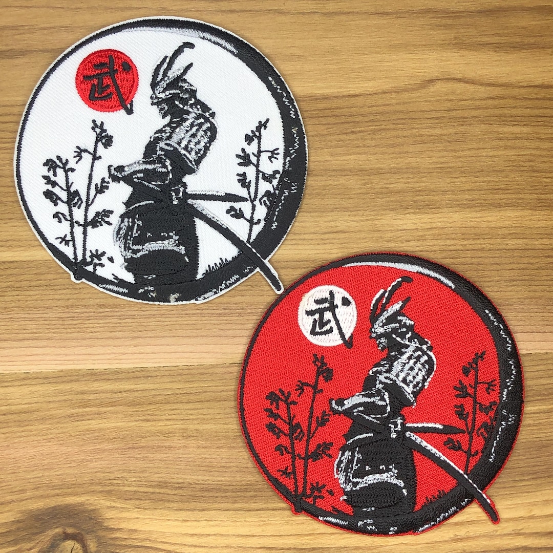 Samurai Warrior Patch - Japanese Kanji Rising Sun Morale Badge - Etsy