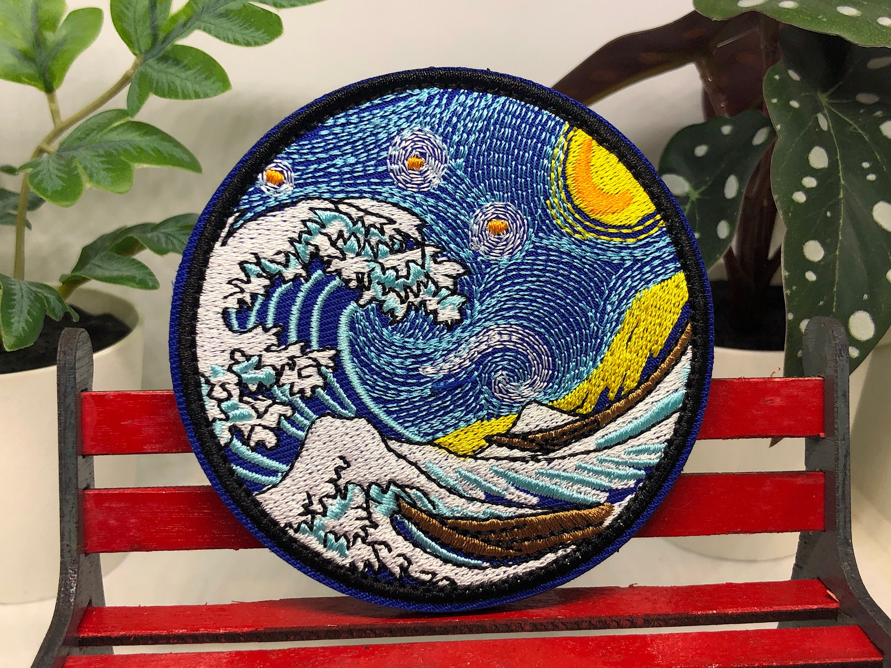 The Great Wave off Kanagawa Starry Night Van Gogh Style Paint Print ...