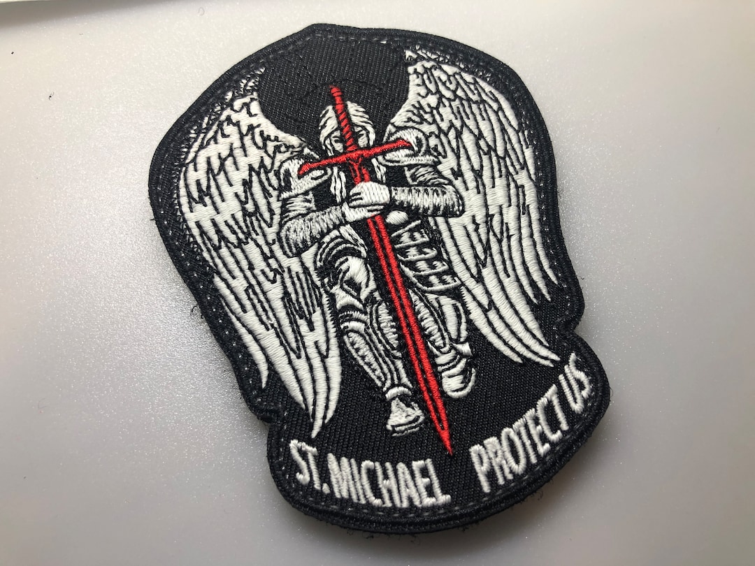 Saint Michael Archangel Patch Morale Boosting Tactical Red Sword Blue ...