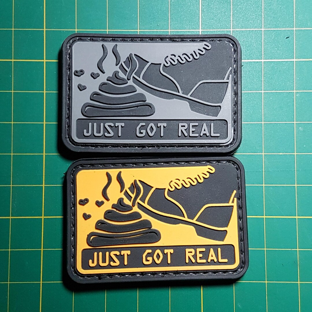 PVC Sht Just Got Real Poop Patch Morale Black Badge Gear Vest Bag ...