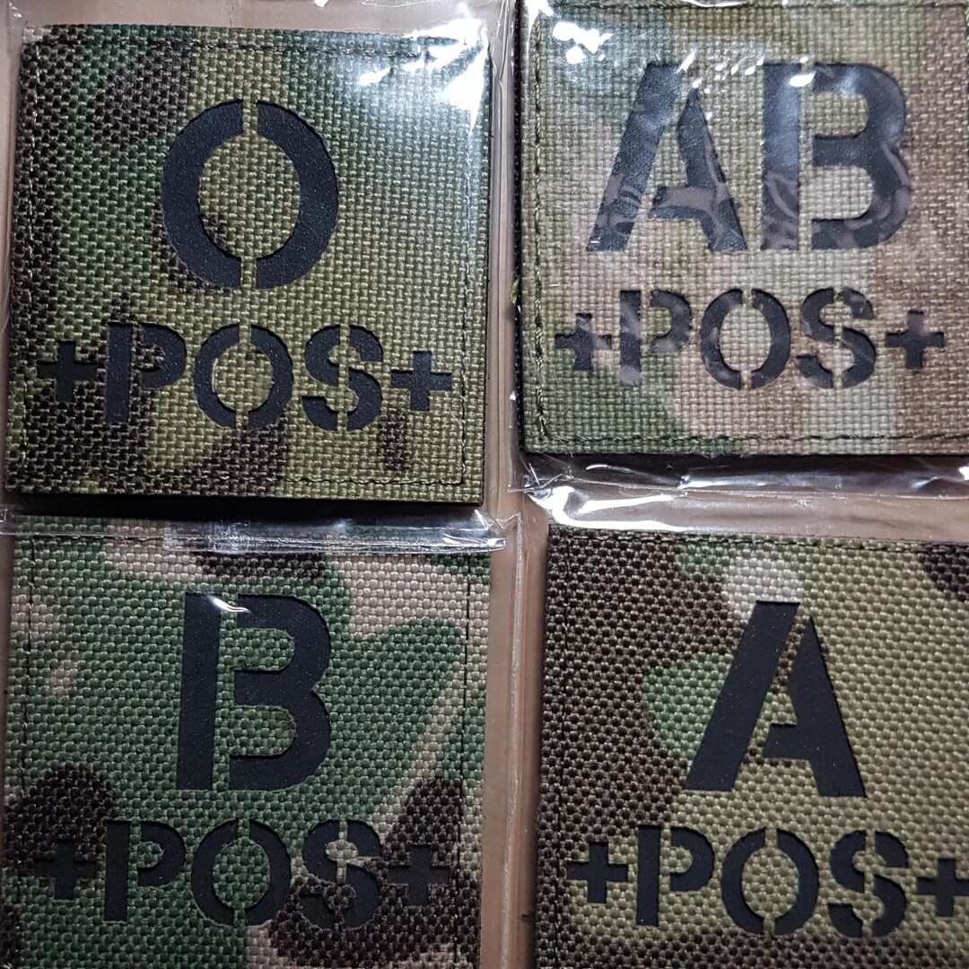 BLOOD Type Positive CAMO Police Motorcycle Patch Morale Black Badge ...