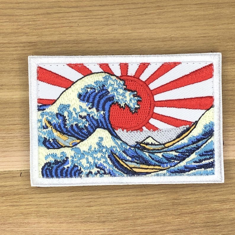 The Great Wave off Kanagawa Patch - Hokusai Japanese Art Morale Badge ...