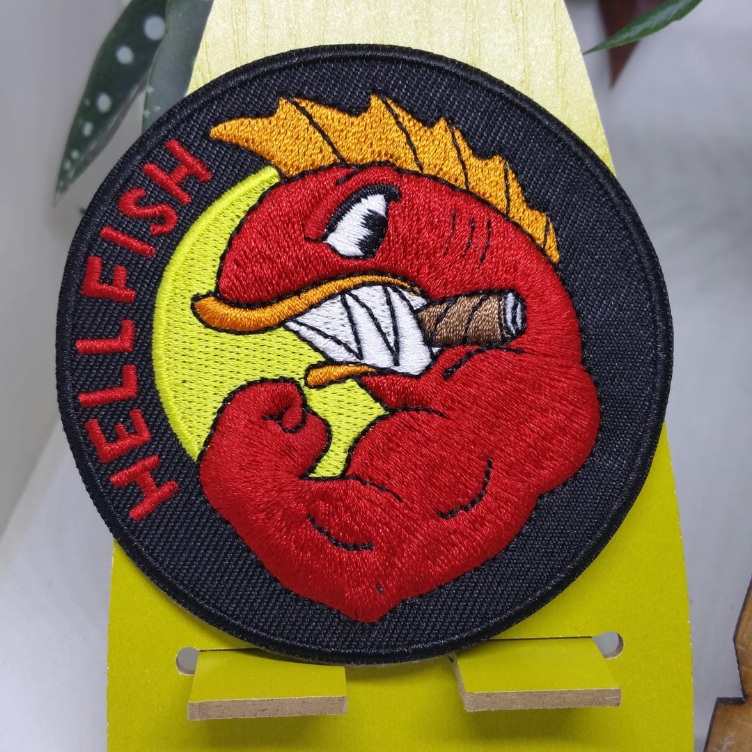 Flying HELLFISH Hell Fish Patch Morale Tactical Badge Force Army ...