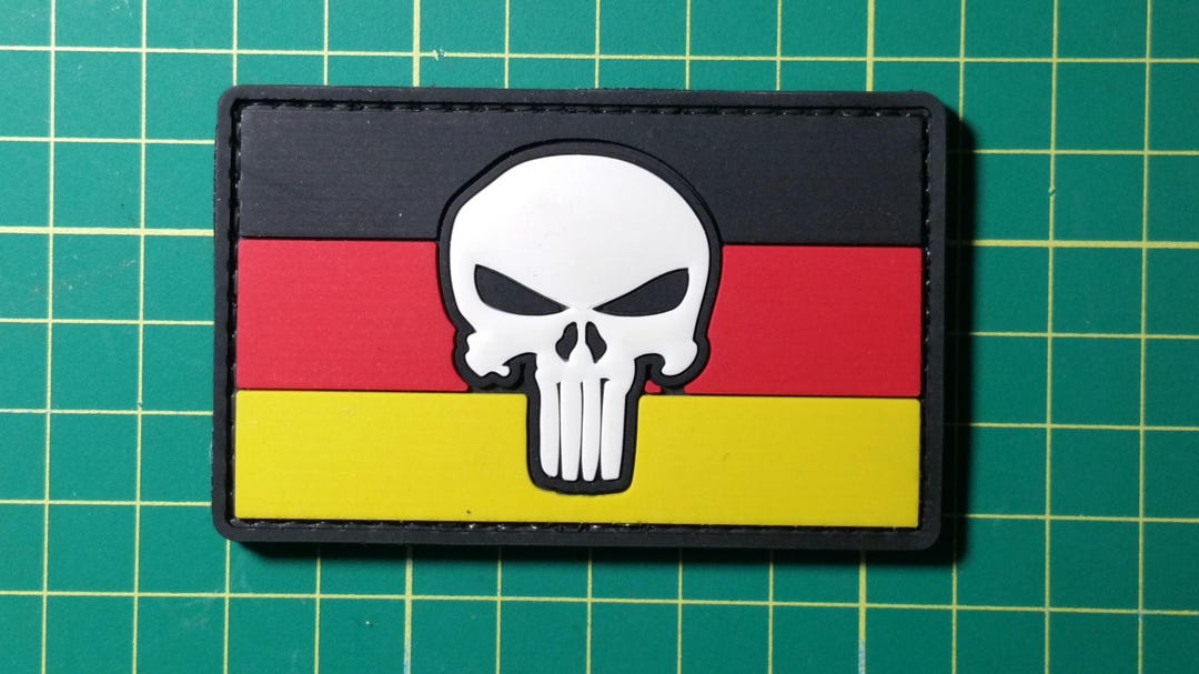 PVC Germany Skull Flag National Patch Morale Tactical Army Green Badge ...