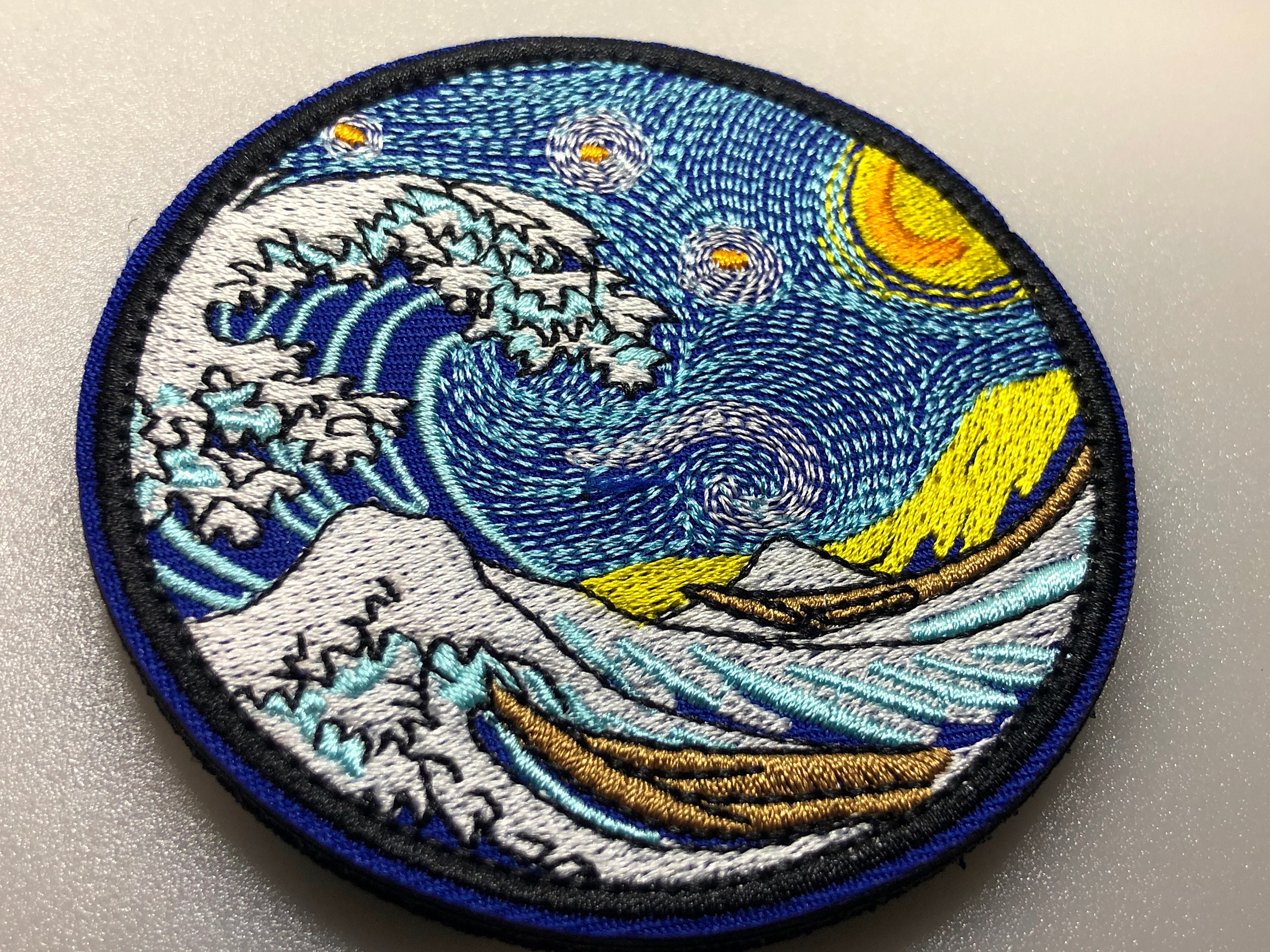 The Great Wave off Kanagawa Starry Night Van Gogh Style Paint Print ...