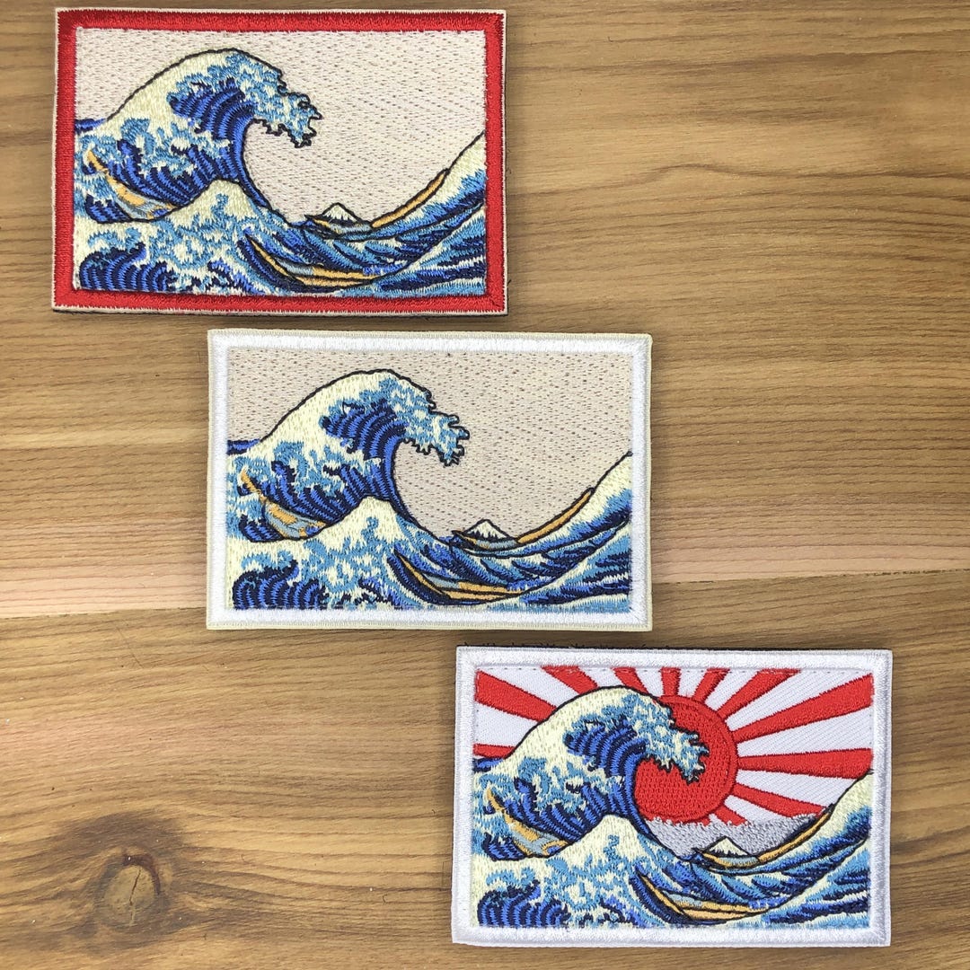 The Great Wave off Kanagawa Patch - Hokusai Japanese Art Morale Badge ...