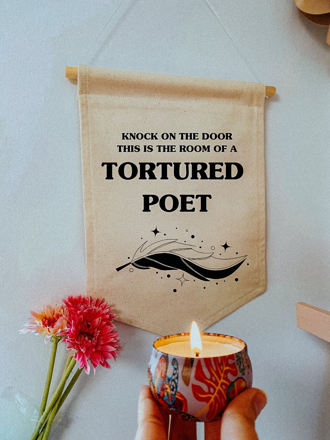 Tortured Poet Room Wall Banner for Swifties Cotton Canvas Banner ...